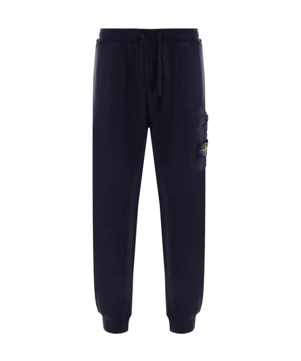 Stone Island Logo Patch Drawstring Trousers - Navy Blue