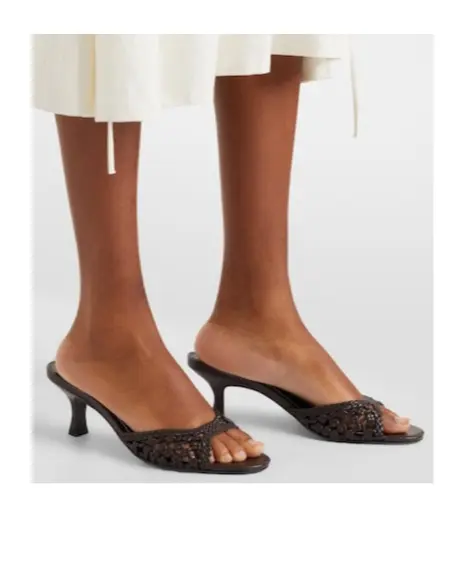 Staud Brigitte Woven Leather Mules