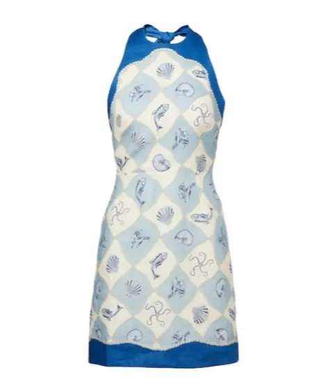 ALEMAIS Pia Printed Linen Minidress