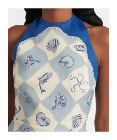 ALEMAIS Pia Printed Linen Minidress