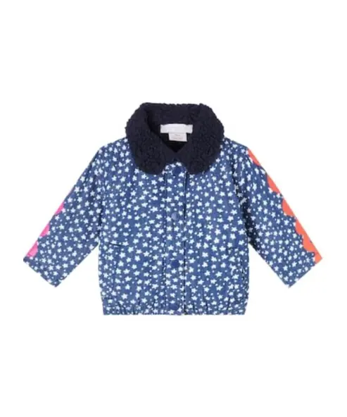 Stella McCartney Printed Teddy-trimmed Denim Jacket