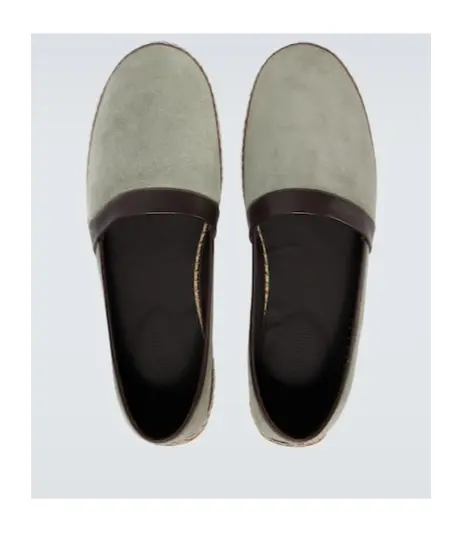 Manolo Blahnik Nerano Leather-trimmed Suede Espadrilles