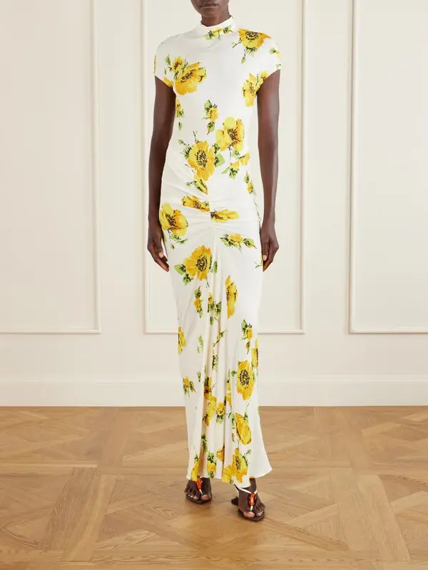 Alaïa Printed Pleated Dress