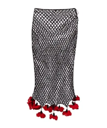 Alaïa Open-knit Cotton Midi Skirt