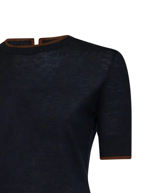 Max Mara Short-sleeved Knitted Top - Blue