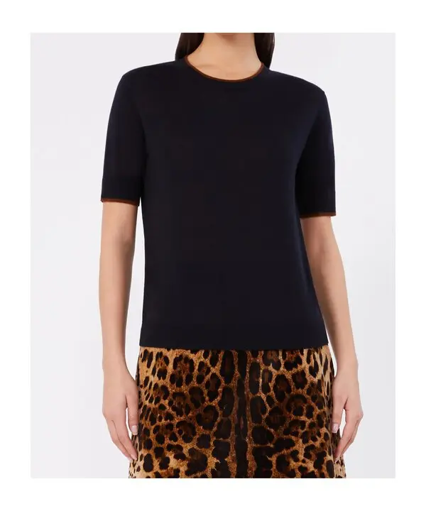 Max Mara Short-sleeved Knitted Top - Blue