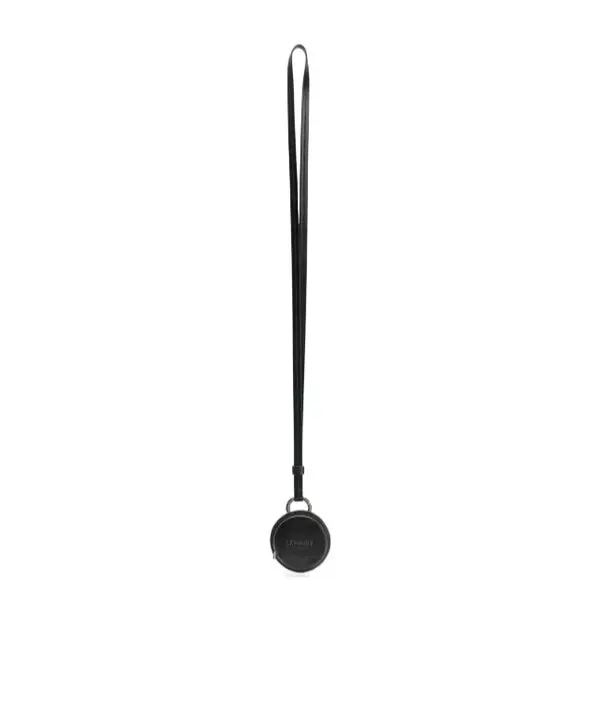 LEMAIRE Molded Leather Tape Measure Necklace - Black