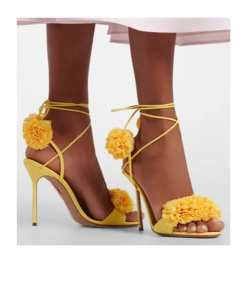 AQUAZZURA Cherry Kiss Appliqué Sandals