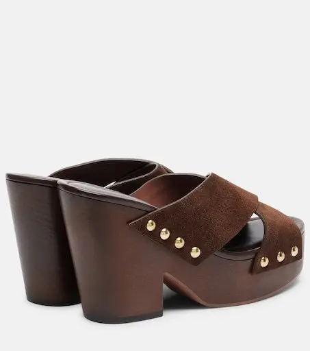 Paris Texas Marisol Suede Platform Mules