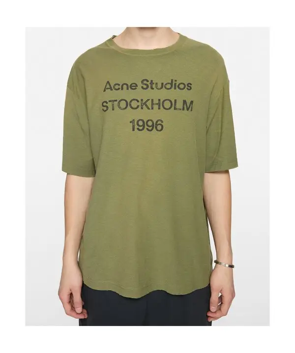 Acne Studios Logo-print Cotton-hemp T-shirt