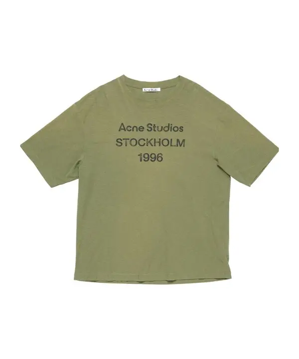 Acne Studios Logo-print Cotton-hemp T-shirt - Gray