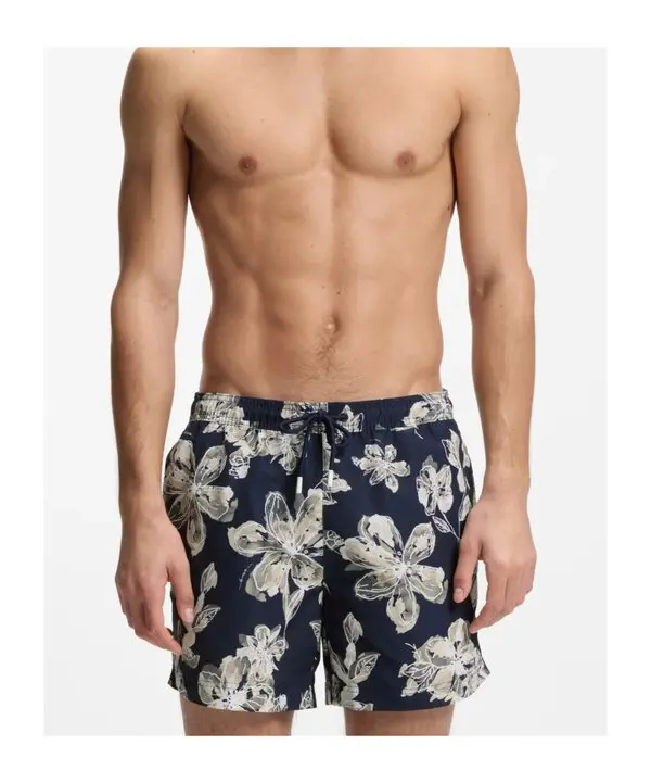 Hugo Boss Quick-dry Swim Shorts With All-over Print