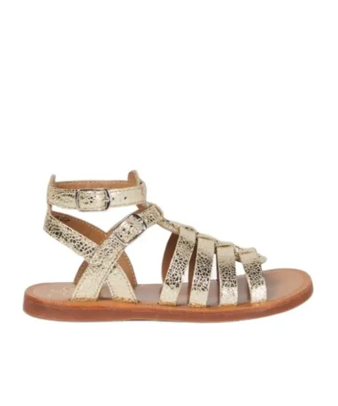 POM D'API Metallic Leather Sandals - Nude