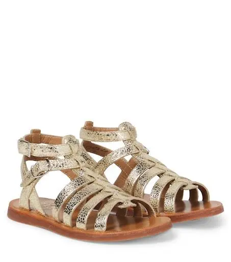 POM D'API Metallic Leather Sandals