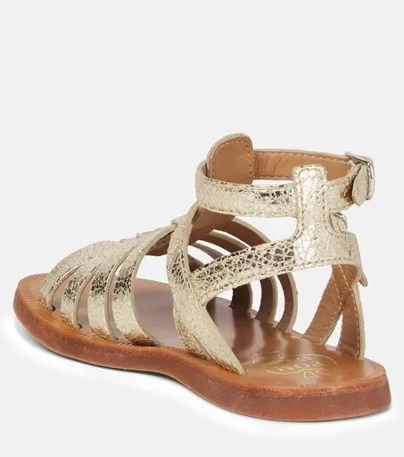 POM D'API Metallic Leather Sandals
