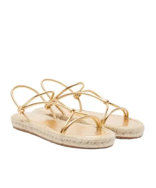 GIANVITO ROSSI Golden Handmade Sandals - Nude