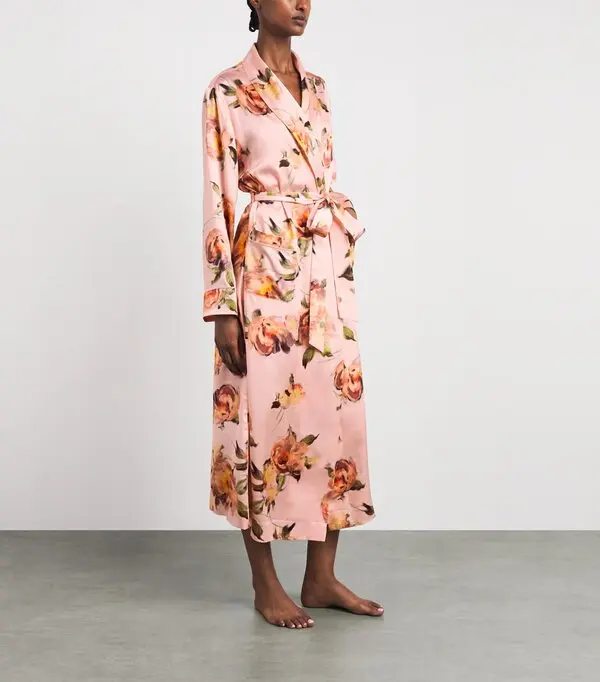 Harrods Silk Midnight Rose Night Robe