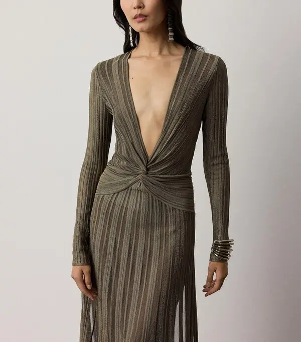 Ralph Lauren Metallic Silk Gown