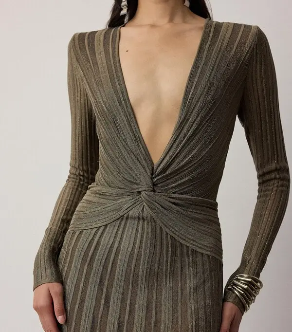 Ralph Lauren Metallic Silk Gown