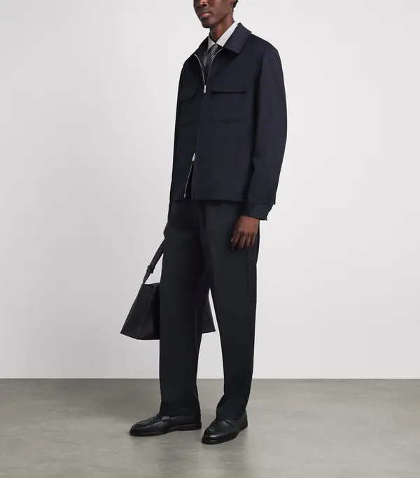 LARDINI Wool-blend Easy Wear Trousers