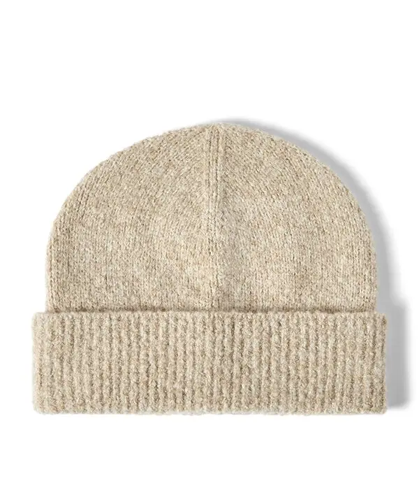 Brunello Cucinelli Wool-silk Ribbed Beanie - Beige