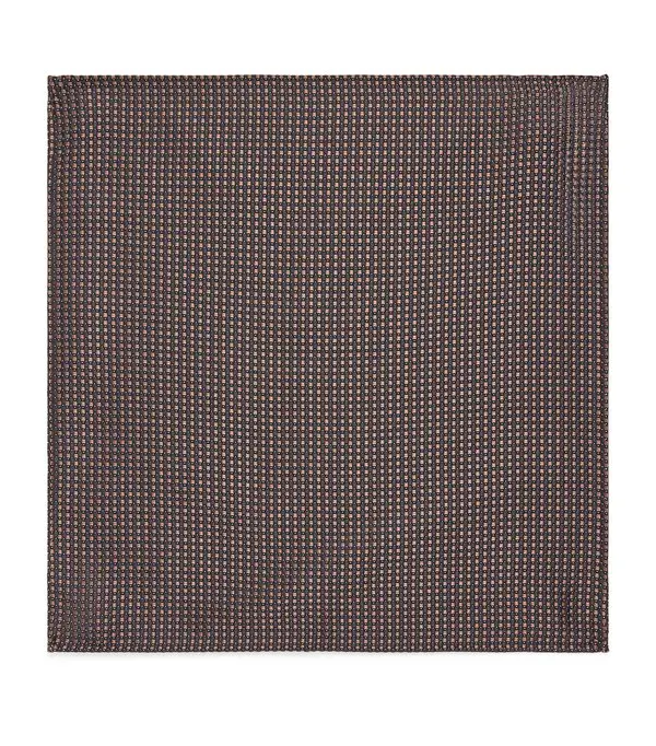 Pal Zileri Silk Jacquard Pocket Square - Brown
