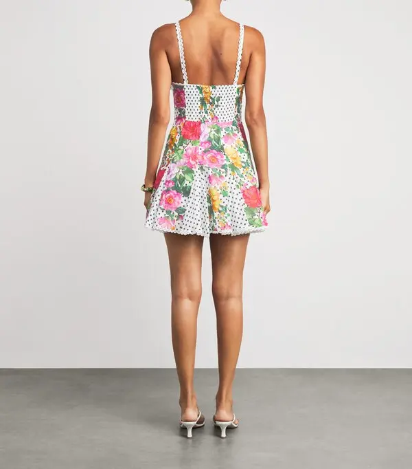 Charo Ruiz Ibiza Rosela Floral & Polka Dot Mini Dress - White
