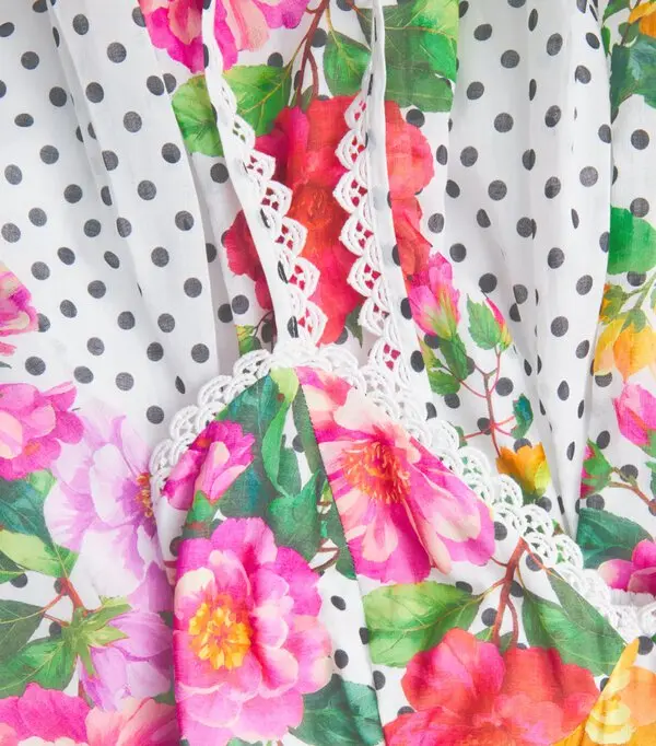 Charo Ruiz Ibiza Rosela Floral & Polka Dot Mini Dress - White