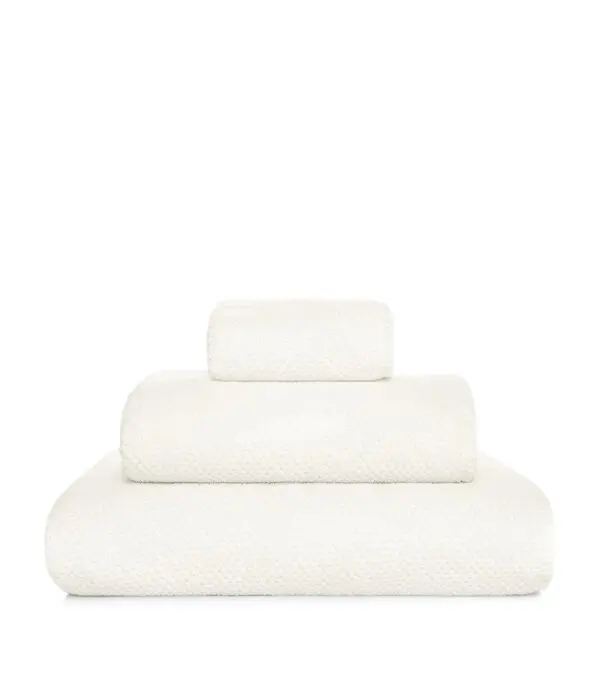 GRACCIOZA Bee Waffle Bath Towel - White