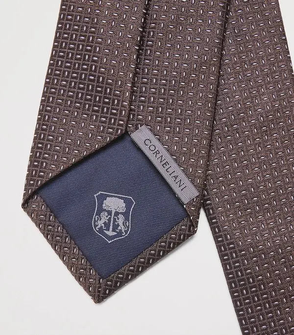 Corneliani Silk Jacquard Geometric Neck Tie
