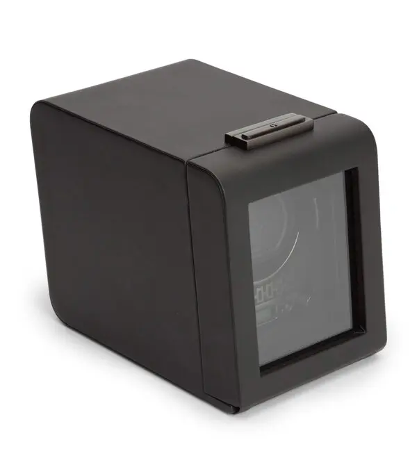 Wolf Axis Single Watch Winder With Locking Glass Cover