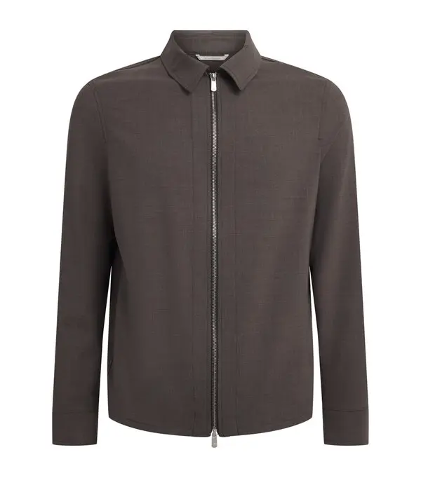 Marco Pescarolo Zip Up Avi Shacket In Stretch Wool