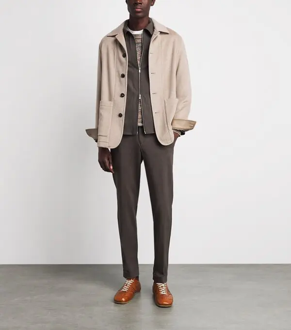 Marco Pescarolo Zip Up Avi Shacket In Stretch Wool