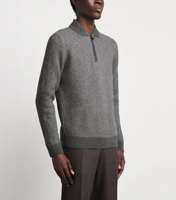 Colombo Cashmere Silk Quarter-zip Sweater