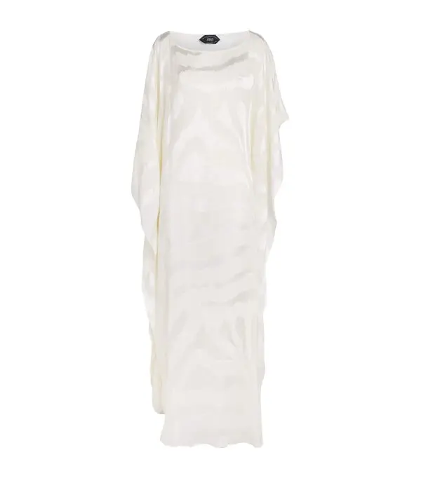 TALLER MARMO Asymmetric Streep Kaftan - White
