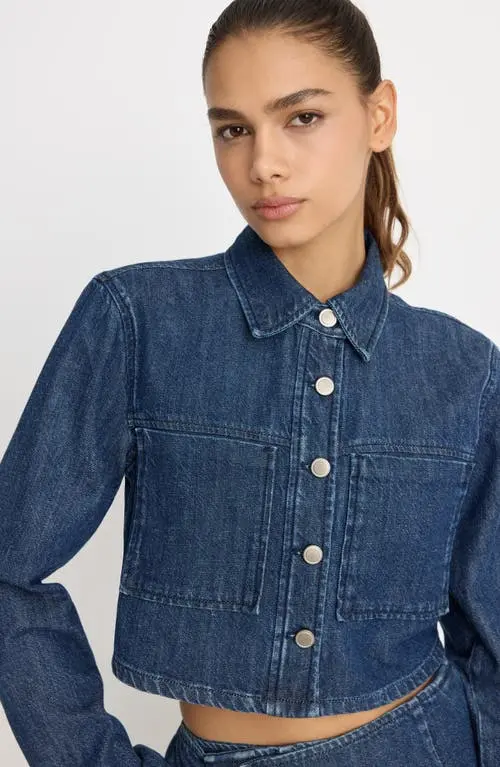 Good American Cropped Denim Jacket