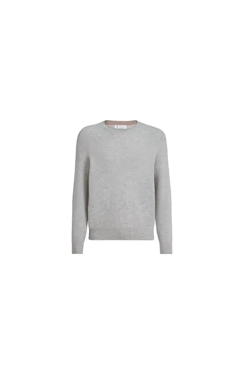 Brunello Cucinelli Cashmere English Rib Sweater - Pebble