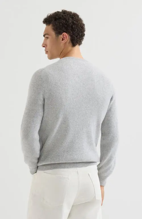 Brunello Cucinelli Cashmere English Rib Sweater - Pebble