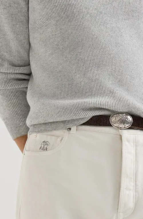 Brunello Cucinelli Cashmere English Rib Sweater - Pebble