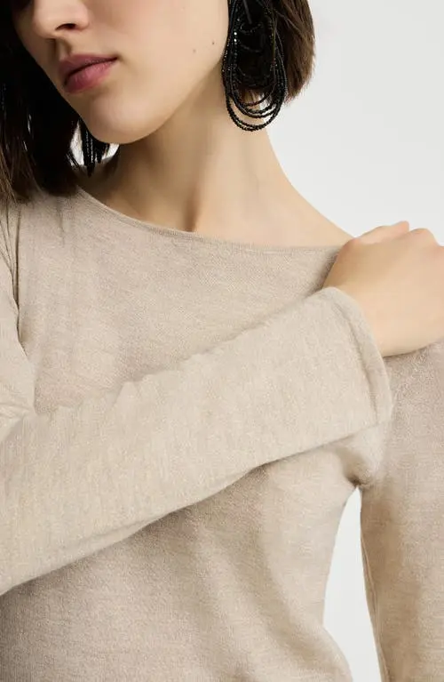 Brunello Cucinelli Sparkling Cashmere And Silk Lightweight Sweater - Desert