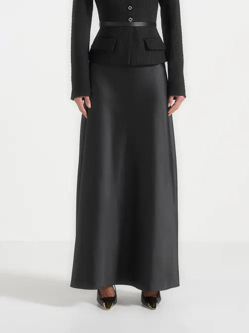 Manière De Voir Grace Boucle Blazer Satin Maxi Dress
