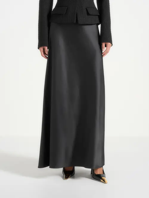 Manière De Voir Grace Boucle Blazer Satin Maxi Dress