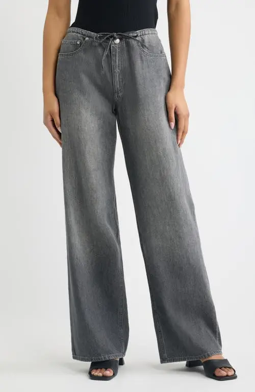 DL1961 Sienna Low Slung Wide Leg Jeans - Ash Grey Aura