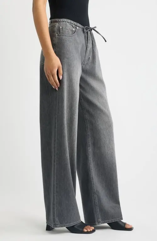 DL1961 Dl Aura Sienna Low Slung Drawstring Wide Leg Jeans - Ash Grey Aura