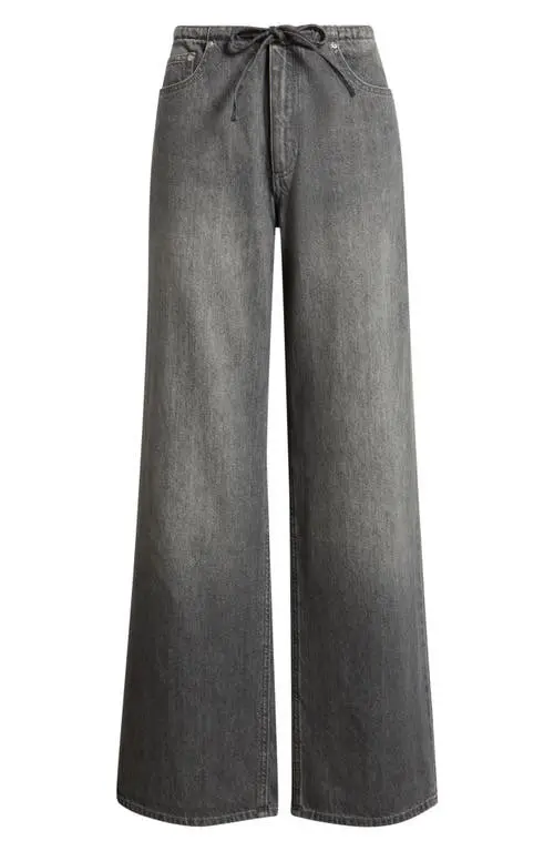 DL1961 Dl Aura Sienna Low Slung Drawstring Wide Leg Jeans - Ash Grey Aura