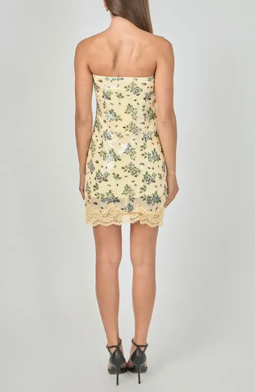 Endless Rose Floral Sequin Strapless Minidress