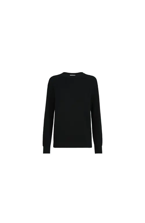 Brunello Cucinelli Cotton English Rib Sweater With Monili - Black