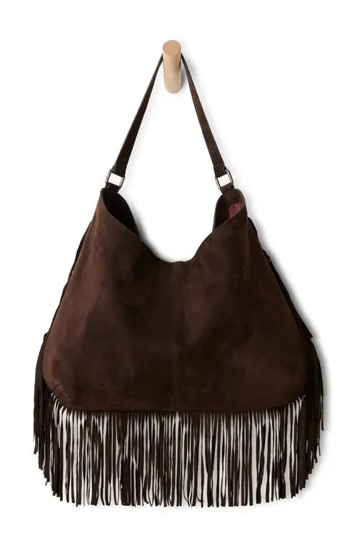 Free People Finn Fringe Leather Shoulder Bag