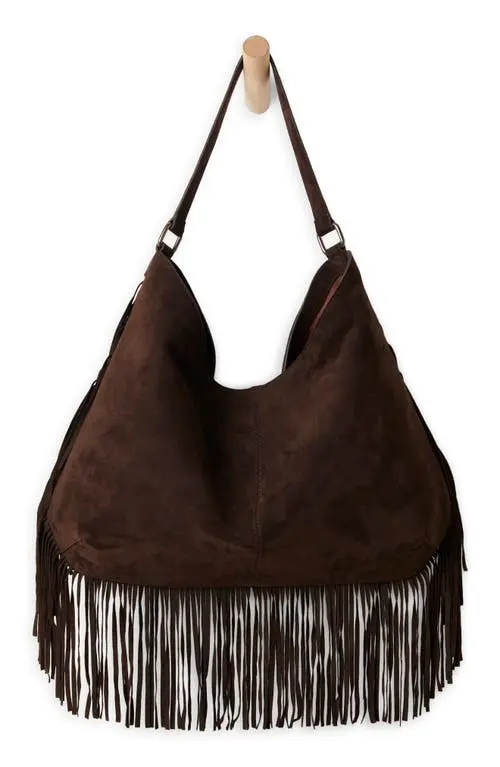 Free People Finn Fringe Leather Shoulder Bag