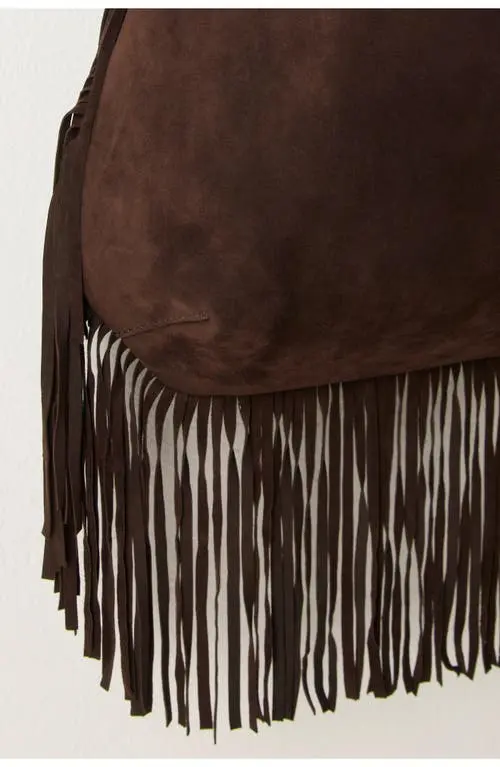 Free People Finn Fringe Leather Shoulder Bag